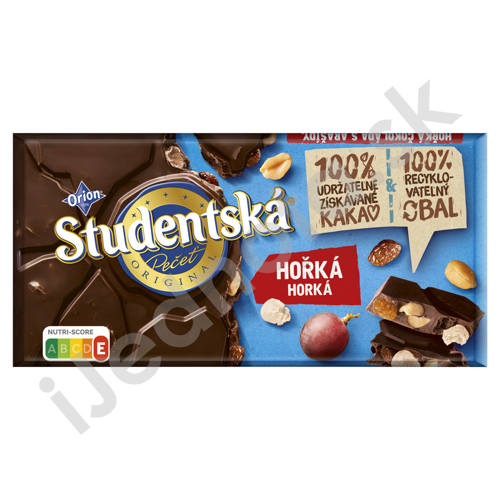 ORION ŠTUDENTSKÁ PEČAŤ Horká čokoláda s arašidmi, hrozienkami a želé ...