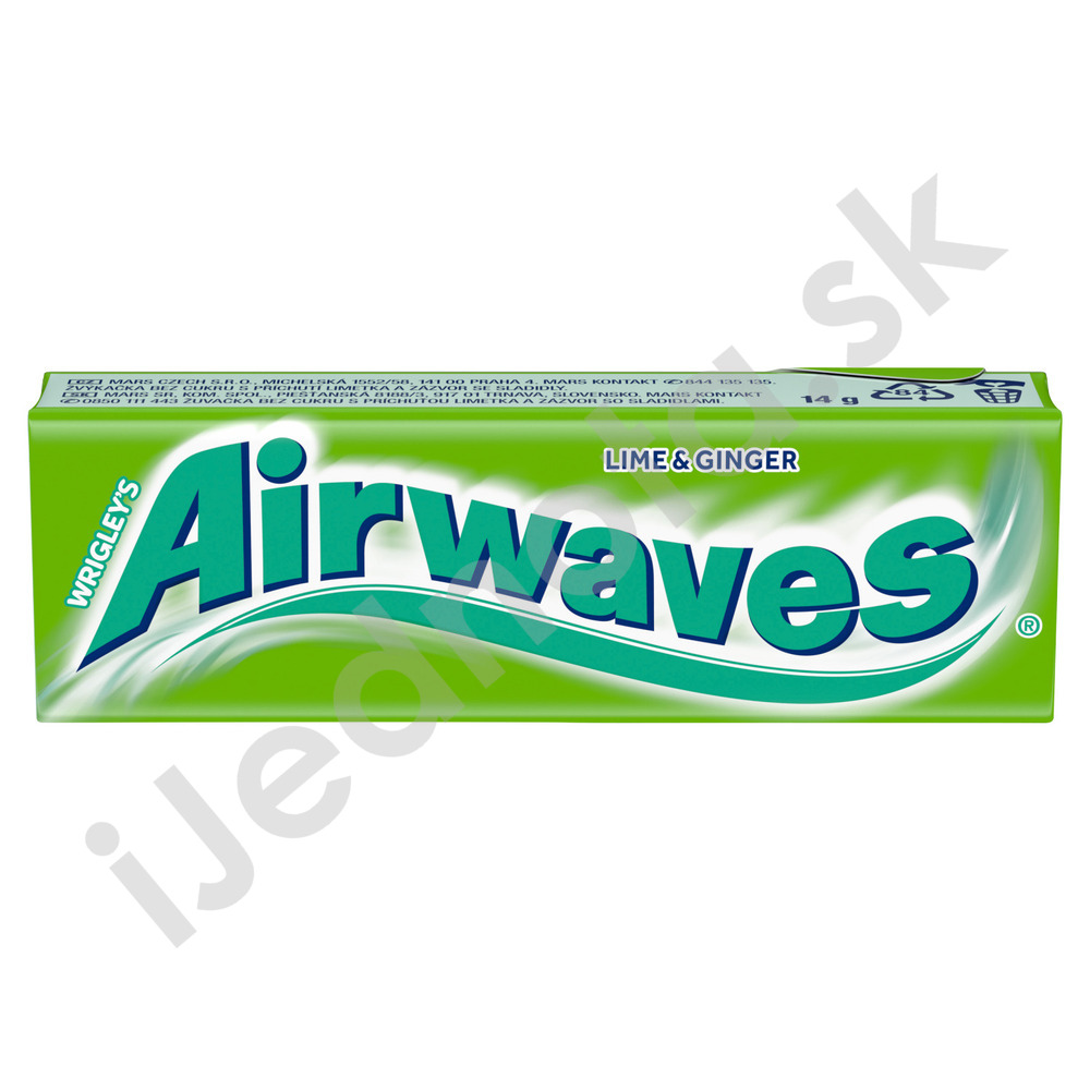Wrigley's Airwaves Lime & Ginger žuvačka bez cukru s príchuťou limetka ...