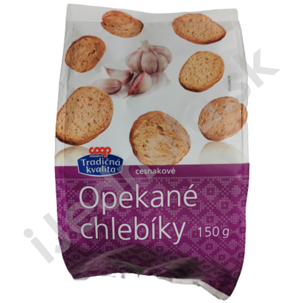 Opekané chlebíky cesnakové COOP 150 g | COOP Jednota LC Sever - veľkoobchod