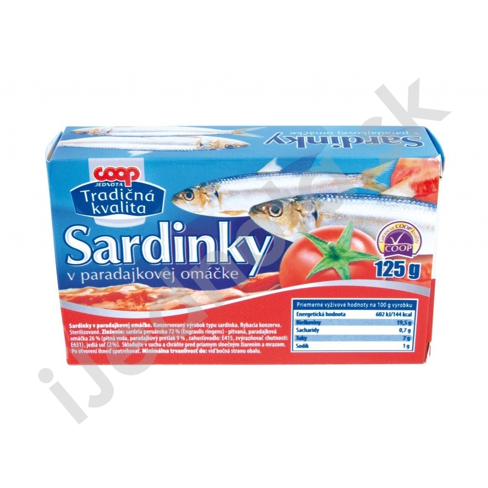 Sardinky v paradajkovej omáčke COOP 125 g | COOP Jednota LC Sever ...